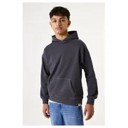 Hoodie Garcia, Jungen, Gr. 164/170, grau (dunkelgrau), Sweatware, Obermaterial: 100% Baumwolle, unifarben, regular fit taillenbedeckt, Rippb&uuml;ndchen, Sweatshirts Hoodie, mit Kapuze, for Boys