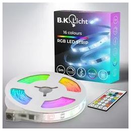 B.K.LICHT LED Stripe "USB RGBIC LED Strip, 5 m, mit Farbwechsel", wei&szlig;, Flammen 150 Stk., Kabell&auml;nge 150m, Lichterketten, Lichtleiste, mit Musiksensor, mit Fernbedienung, selbstklebend