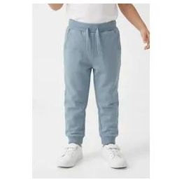 Sweatpants name it "NMNSELI SWE PANT BRU NOOS", M&auml;dchen, Gr. 104, N-Gr, blau (dusty blau), Jersey, Obermaterial: 60% Baumwolle, 40% Polyester, unifarben, regular fit normal, Hosen