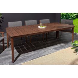 Riess Ambiente Wetterfester Gartentisch KOPENHAGEN 220cm braun Akazie honey finish Massivholz Outdoor Riess-Ambiente rechteckig Landhaus Modern Natur Skandinavisch
