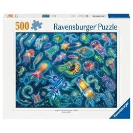 Puzzle Ravensburger "Farbenfrohe Quallen", bunt, Puzzles, KinderB:49cm H:36cm, Pappe, Made in Germany, B:49cm H:36cm