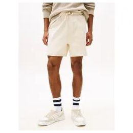 Tommy Hilfiger Sweatshorts TOMMY JEANS "TJM RLX NEW CLSSCS BEACH SHORT", Damen, Gr. XXL, N-Gr, beige (desert sand dune), Sweatware, Obermaterial: 100% Baumwolle, unifarben, regular fit kurz, Hosen Sweatshorts, Mit Kordelzug
