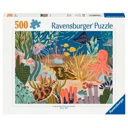Puzzle Ravensburger "Ozean-Laune", bunt, Puzzles, KinderB:49cm H:36cm, Pappe, Motiv, Made in Germany, B:49cm H:36cm