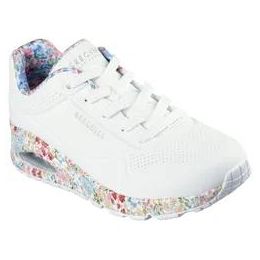 Sneaker Skechers "UNO-MAJESTIC GARDEN", Damen, Gr. 35, bunt (wei&szlig; bunt), Lederimitat, gebl&uuml;mt, Schuhe Sneaker, Keilsneaker, Plateausneaker mit bedruckter Sohle