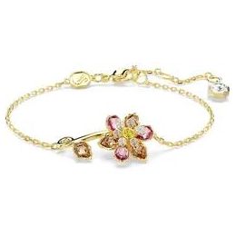 Armkette Swarovski "Schmuck Geschenk Idyllia Armband", gold (gelbgoldfarben, braun, pink, gelb, kristallwei&szlig;, rosa, braun, pink, gelb, kristallwei&szlig;, rosa), Armb&auml;nder, Damen, Metall, Armkette, mit Swarovski Kristall