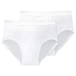 Slip Schiesser "Essentials", Herren, Gr. 9, wei&szlig; (100, wei&szlig;), Doppelripp, Obermaterial: 100% Baumwolle, unifarben, eng, Unterhosen Slip, mit komfortablem Softbund