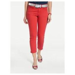 3/4-Hose Heine, Damen, Gr. 25, Kurzgr&ouml;&szlig;en, rosa (hibiskus), 98% Baumwolle, 2% Elasthan, Miedereinsatz:15% Elasthan, 85% Polyamid, unifarben, 7/8-L&auml;nge, Hosen