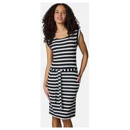 Sommerkleid Ragwear "Tagg Stripes", Damen, Gr. S (36), Normalgr&ouml;&szlig;en, schwarz, Material: 50% Viskose, 50% Polyester, figurumspielend ca. Mitte Oberschenkel, tiefer Rundhals, &Auml;rmel ohne &Auml;rmelschlitz, Kleider Sommerkleid, gestreiftes Damen Minikleid mit Taillenband und Taschen