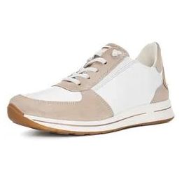 Slip-On Sneaker Ara "OSAKA", Damen, Gr. 5,5 (38,5), beige (wei&szlig;, hellbeige), Glattleder, Veloursleder, kontrastfarbene Details, Schuhe, Keilsneaker, Slipper mit Easy2Go-Einschlupf, H-Weite