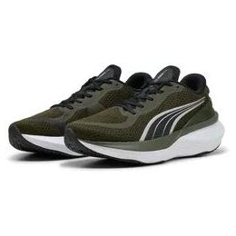 Laufschuh Puma "SCEND PRO 2", Damen, Gr. 42, gr&uuml;n (schwarz olive, Puma schwarz), Textil, Schuhe Laufschuh