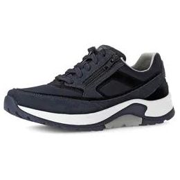 Gabor Keilsneaker ROLLINGSOFT, Herren, Gr. 9,5 (44), schwarz (dunkelblau, schwarz), Mesh, Veloursleder, Schuhe, Schn&uuml;rschuh, Halbschuh, Freizeitschuh, Au&szlig;enrei&szlig;verschluss, G-Weite
