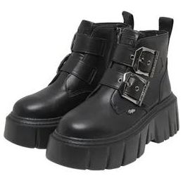 Stiefel Buffalo "Buffalo ZESPHER BIKER BUCKLE - VEGAN NAPPA", Damen, Gr. 39, schwarz, Polyurethan, unifarben, Schuhe Stiefel