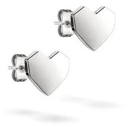 Paar Ohrstecker Liebeskind Berlin "Schmuck Edelstahl Urban Heart Herz", silber (edelstahlfarben), Ohrringe, Damen, Edelstahl