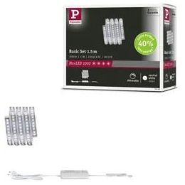 Paulmann LED-Streifen "MaxLED 1000 LED Strip Neutralwei&szlig; Basisset", silber (silberfarben), Dioden 192 Stk., Gesamtl&auml;nge 1,5m, Lichterketten, LED-Streifen