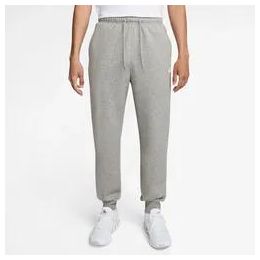 Sporthose Nike SPORTSWEAR "M NK CLUB BB JOGGER", Damen, Gr. S, N-Gr, dk grau heather, lt smoke grau, wei&szlig;, Obermaterial: 80% Baumwolle, 20% Polyester, Hosen Sporthose, aus angerautem Fleece, mit elastischem Bund und Kordelzug