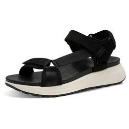 Riemchensandale Tamaris, Damen, Gr. 39, schwarz, Textil, Schuhe Riemchensandale, Plateau, Sandalette, Trekkingsandale, verstellbare Klettverschl&uuml;sse