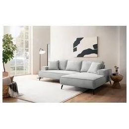 Home Affaire Ecksofa OTTO HOME "TVINNU", grau (hellgrau), B:275cm H:83cm T:173cm, Sofas, Ecksofa, wahlweise Recamiere rechts/links, schwarze F&uuml;&szlig;e, bequemer Sitzkomfort
