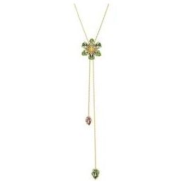 Y-Kette Swarovski "Schmuck Geschenk Idyllia Y-Anh&auml;nger Blume", gold (gelbgoldfarben, gr&uuml;n, rosa, gelb), Halsketten, Damen, Metall, L: 70, mit Swarovski Kristall