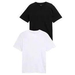 T-Shirt Tom Tailor, Herren, Gr. L, wei&szlig;2, Single Jersey, Obermaterial: 100% Baumwolle, unifarben, regular fit taillenbedeckt, Rundhals, gerader Abschluss, Shirts T-Shirt, mit Logo Print