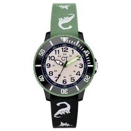 Quarzuhr Cool Time "The Cool New Dino", khaki, schwarz, Armbanduhren, Kinder, Quarzuhr, Armbanduhr, Silikonarmband, Kinderuhr, Junge, analog