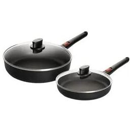 Pfannen-Set Woll MADE IN GERMANY "Eco Lite QXR", schwarz, H:7cm &Oslash;:28cm, Pfannen, Abnehmbarer Stiel, Antihaftbeschichtet
