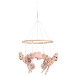 babyFEHN Mobile FEHN "Lazy, Crazy & Pink, Holz-Mobile Flamingo", rosa (rose), Mobil&eacute;s, BabyB:33cm H:2,2cm L:47cm, Pl&uuml;sch, Softvelour, B:33cm H:2,2cm L:47cm