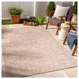 Teppich LIVABLISS "LEMARK", braun, B:160cm H:4mm L:213cm, Kunstfaser, Teppiche, Teppich, Teppich In- /Outdoor Boho Jute-Optik, Balkon, Terrasse, Garten, Beige