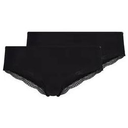 Panty Skiny "Classicotton", Damen, Gr. 38, schwarz, Obermaterial: 94% Baumwolle, 6% Elasthan. Spitze: 85% Polyamid, 15% Elasthan, Unterhosen Panty, feminin, bequem, elastisch, mit Spitze, mit Stretch, Baumwollmix