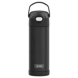 Isolierflasche Thermos "FUNTAINER Water Bottle, doppelwandiger Edelstahl, sp&uuml;lmaschinenfest", schwarz, H:21,6cm, Edelstahl, Kunststoff, Silikon, Trinkflaschen, Isolierflasche, 0,47l, 12h kalt, mit dichschlie&szlig;endem Push Button Lid