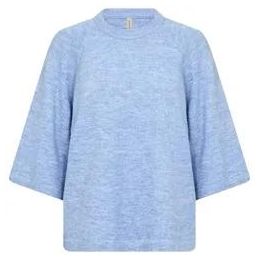 Strickpullover soyaconcept "Soya Concept Sweater SC_ORLEAN", Damen, Gr. S, 96190 light blau melange, Obermaterial: 74% Polyacryl, 24% Polyester, 2% Elasthan, Pullover Strickpullover