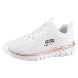 Sneaker Skechers "Graceful - Get Connected", Damen, Gr. 40, rosa (wei&szlig;, ros&eacute;goldfarben), Textil, Schuhe Sneaker, Freizeitschuh, Halbschuh, Schn&uuml;rschuh f&uuml;r die Maschinenw&auml;sche geeignet, Topseller