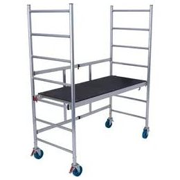 Klappger&uuml;st Krause "&raquo;MONTO&laquo; Alu-FaltGer&uuml;st RollTec", silber (alu, farben), B:75cm H:190cm L:165cm, Aluminium, Ger&uuml;ste, faltbar, Belastbarkeit: 200 kg/m2 nach DIN EN 1004-1