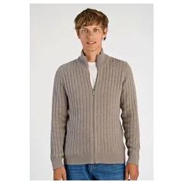 Strickjacke LINDBERGH "Cardigan Relaxed Fit", Herren, Gr. XL, beige (dk sand), Obermaterial: 60% Baumwolle, 40% Polyester, unifarben, Strickjacken Strickjacke