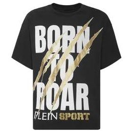 T-Shirt Plein Sport "Scratch", Damen, Gr. 4XL, schwarz (0293, schwarz, lightgold), Obermaterial: 100% Baumwolle, Shirts T-Shirt