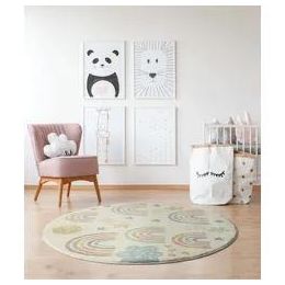 Teppich the carpet "Beat Kids", beige (creme), H:9mm &Oslash;:120cm, Polypropylen, Teppiche, Teppich, Kids Kinderzimmer Teppich strapazierf&auml;hig und pflegleicht