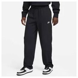 Sporthose Nike SPORTSWEAR "Nike Sportswear Club Men's Knit Open-Hem Pants", Damen, Gr. L, N-Gr, schwarz, wei&szlig;, Jersey, Obermaterial: 100% Baumwolle, unifarben, Basic lang, Hosen Sporthose, mit Logostickerei, mit Eingrifftaschen, mit Kordelverschluss