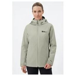 Outdoorjacke Jack Wolfskin "TRAILTIME 2L JKT W", Damen, Gr. XL, gr&uuml;n (mint leaf), Obermaterial: 100% Polyester, Jacken Outdoorjacke, Wasserdicht, winddicht, atmungsaktiv, &Uuml;bergangsjacke