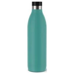 Isolierflasche Emsa "Trinkflasche Bludrop", blau (petrol), H:30cm, Edelstahl, Trinkflaschen, Isolierflasche, 1 Liter, auslaufsicher, 360-rundum-Trink&ouml;ffnung, 40 h kalt, 20 h warm