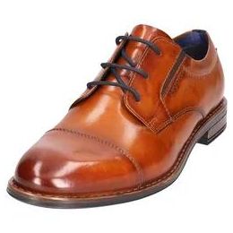 Schn&uuml;rschuh Bugatti, Damen, Gr. 40, braun (cognac used), Leder, Schuhe Schn&uuml;rschuh, Blockabsatz, Abendschuh, Festtagsschuh, Businessschuh, Logopr&auml;gung