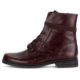 Schn&uuml;rstiefelette Gabor, Damen, Gr. 39, bordeaux, Kalbsleder, unifarben, Schuhe Schn&uuml;rstiefelette, Schn&uuml;rboots, Businessschuh mit Blockabsatz