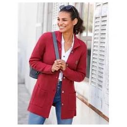 Cardigan Casual Looks, Damen, Gr. 52, rot, 50% Viskose, 28% Polyester, 22% Polyamid, unifarben, Strickjacken