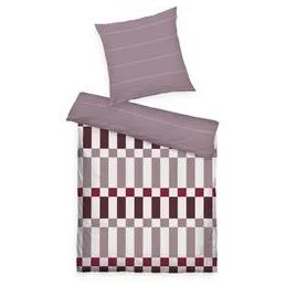 Wendebettw&auml;sche Tom Tailor HOME "BOLD CHECK in Gr. 135x200cm oder 155x220cm", cozymauve, plum, sanftes wei&szlig;, B/L: 135cm x 200cm, 1 Stk., 1 Stk., Renforc&eacute;, B/L: 80cm x 80cm, 2 Stk., Renforc&eacute;, Obermaterial: 100% Baumwolle, Bettw&auml;sche, Wendebettw&auml;sche, new bedroom, gewebtes Label