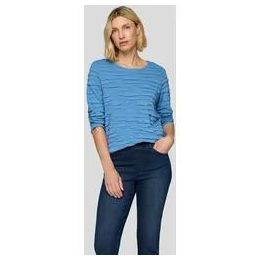3/4-Arm-Shirt Rabe, Damen, Gr. 42, blau (hellblau), Jersey, Obermaterial: 68% Viskose, 28% Polyester, 4% Elasthan, Strukturmuster, regular fit taillenbedeckt, Rundhals, Shirts 3/4-Arm-Shirt, mit Struktur Muster