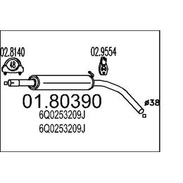 MTS MARKENTECHNIKSERVICEGMBH & CO. KG MTS Mittelschalld&auml;mpfer 0180390 f&uuml;r SEAT