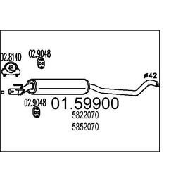 MTS MARKENTECHNIKSERVICEGMBH & CO. KG MTS Mittelschalld&auml;mpfer 0159900 f&uuml;r Opel