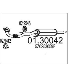 MTS MARKENTECHNIKSERVICEGMBH & CO. KG MTS Vorschalld&auml;mpfer 0130042 f&uuml;r VW