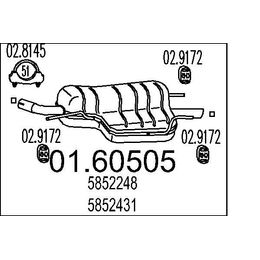 MTS MARKENTECHNIKSERVICEGMBH & CO. KG MTS Endschalld&auml;mpfer 0160505 f&uuml;r Opel
