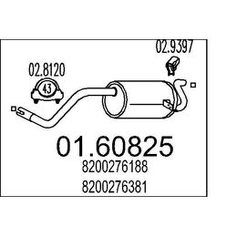 MTS MARKENTECHNIKSERVICEGMBH & CO. KG MTS Endschalld&auml;mpfer 0160825 f&uuml;r RENAULT
