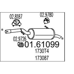 MTS MARKENTECHNIKSERVICEGMBH & CO. KG MTS Endschalld&auml;mpfer 0161099 f&uuml;r Peugeot