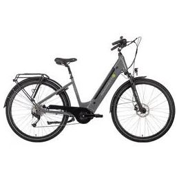 E-Bike SAXONETTE "E-Bike Cityrad Deluxe Sport (Wave)" Gr. 50, schwarz (grau, silber, schwarz), Elektrofahrr&auml;der, 50cm, 28 Zoll (71,12cm), (mit integr. Akku), Elektrofahrrad f&uuml;r Damen u. Herren